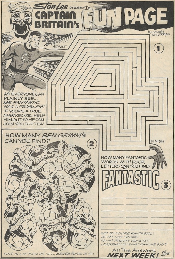 Captain Britain’s very first comic, with a very outdated giveaway mask ...